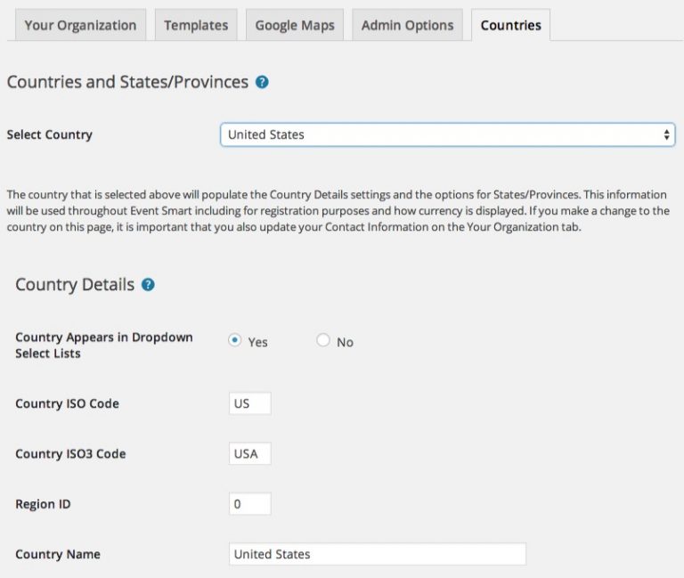 How to Change the Countries that are used in Event Espresso - Event Espresso User Guides ...